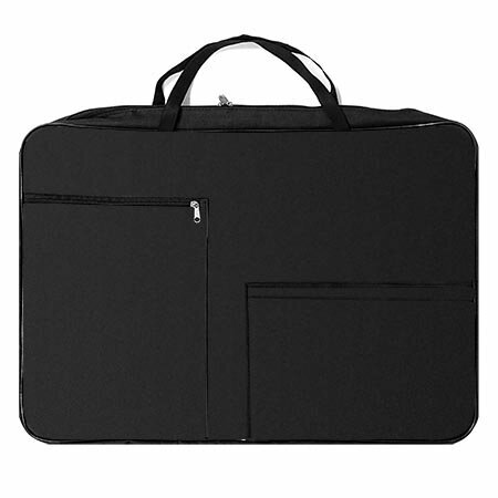 Папка с ручками А2, ткань, 1 отделение 2 кармана, 70мм, черная " KWELT " 600*450*70мм, папка менеджера