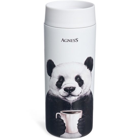Термокружка Agness panda 350 мл, колба нерж. сталь