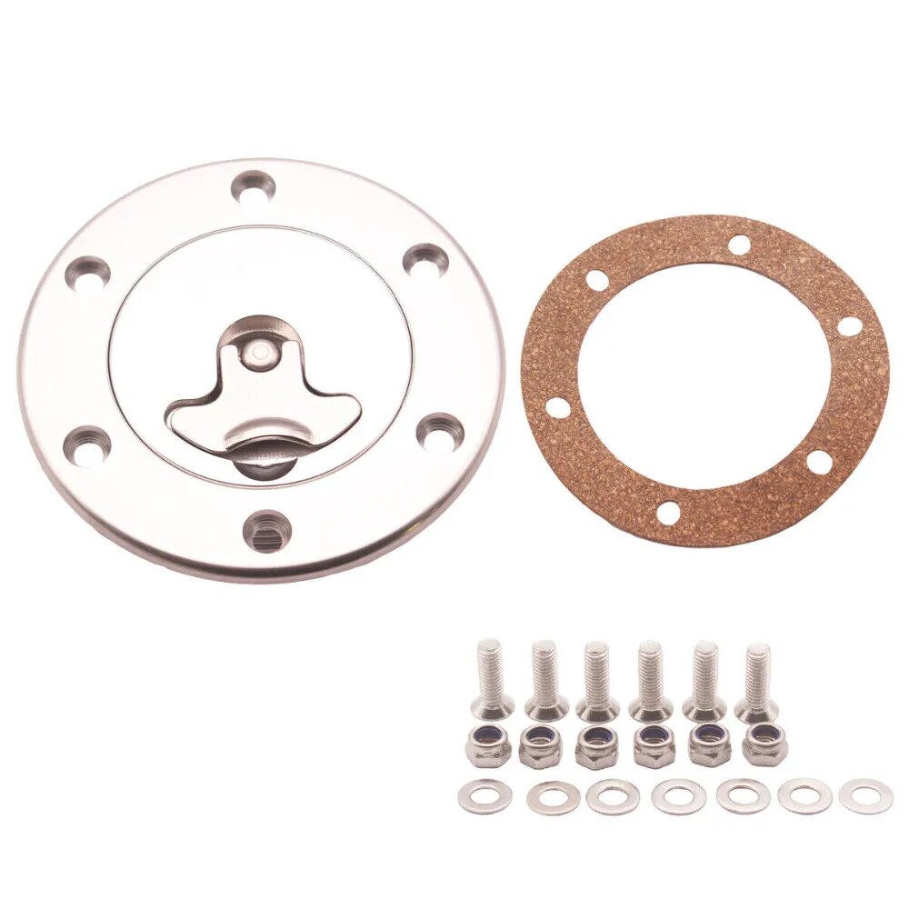 Серебристая универсальная крышка топливного бака для скрытого монтажа, 6-болтовый внутренний диаметр отверстия 43,5 мм, автомобильные аксессуары