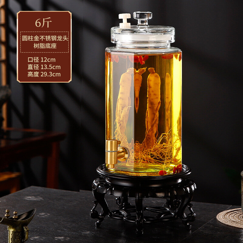 Бутылка для вина 10kg специальная банка для вина для заваривания женьшеня, ягод годжи, лечебная бутылка для вина с герметичной банкой и краном