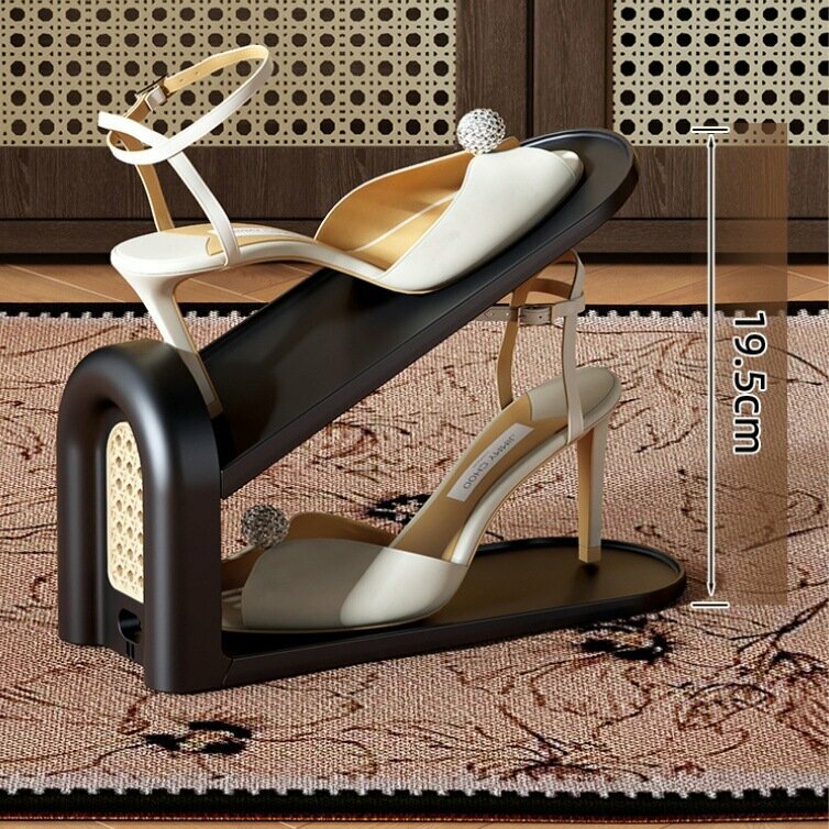 Винтажный стиль многослойной обувной полки, домашний стеллаж для хранения, регулируемый обувной шкаф, органайзер для обуви, ретро утолщенный пластиковый стеллаж для хранения