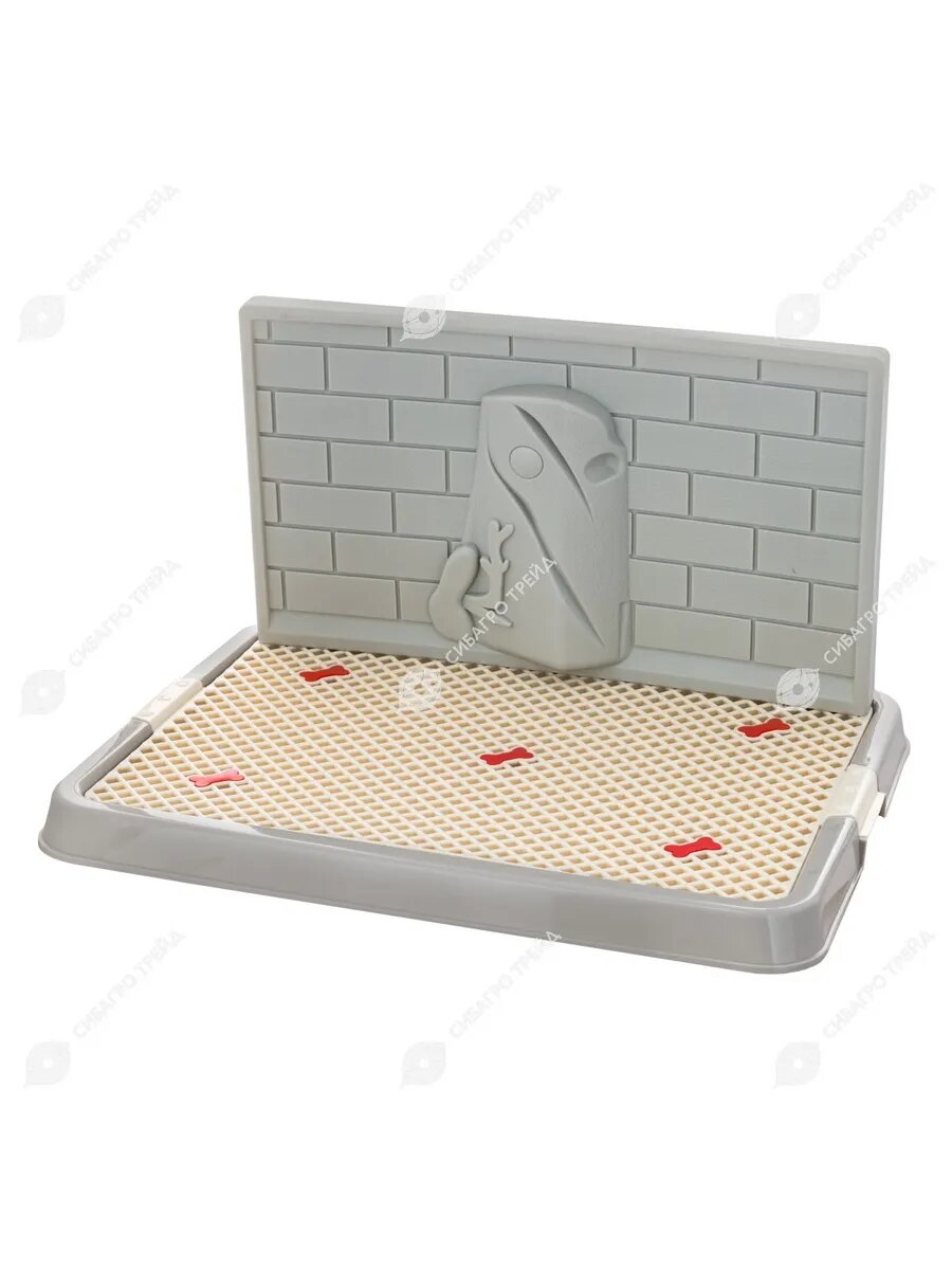 Туалет, лоток для собак "STEFAN" размер 50х38*28, серый