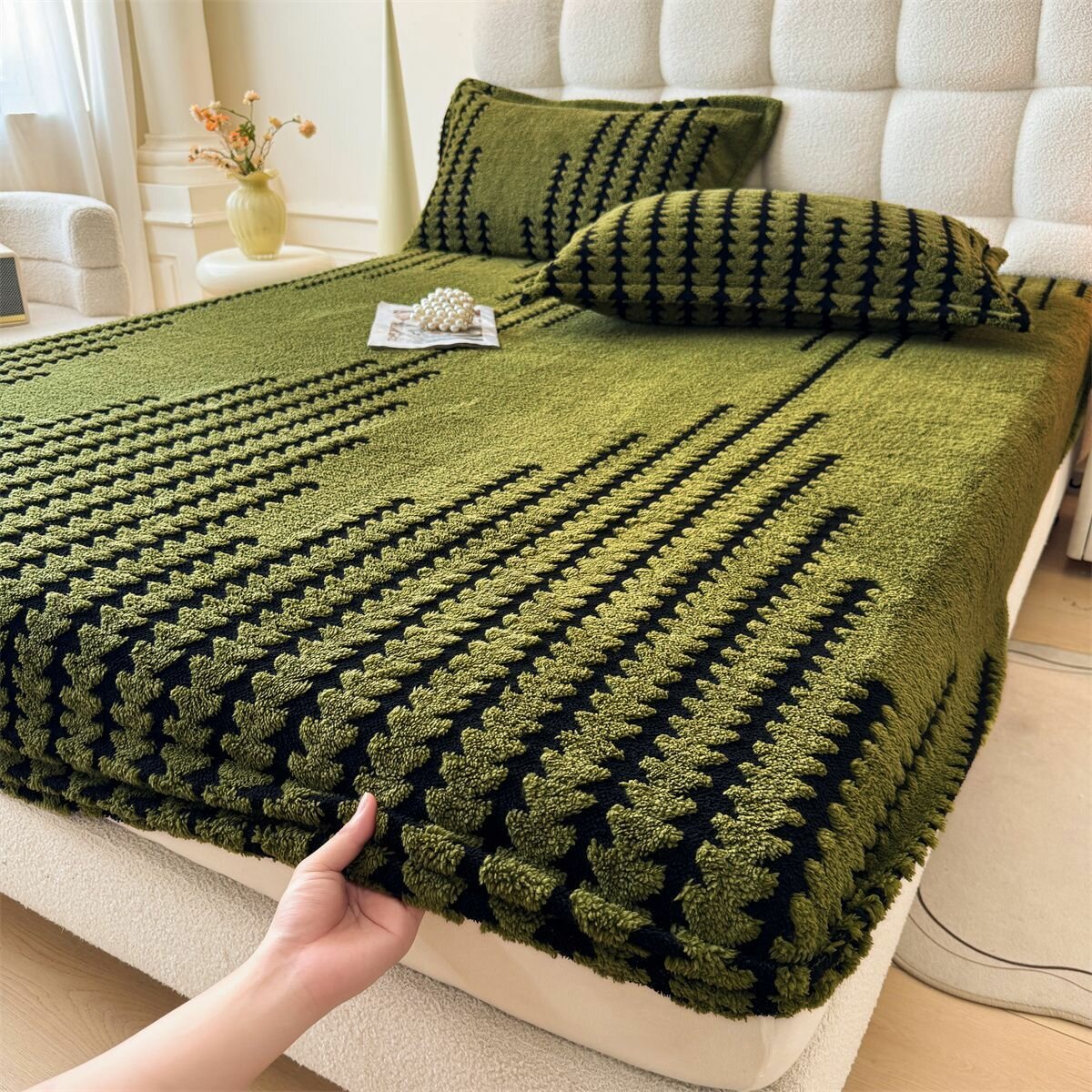 Бархатная простыня из катионной ели, покрывало из трех частей, плюс бархат для сохранения тепла, полностью утепленное