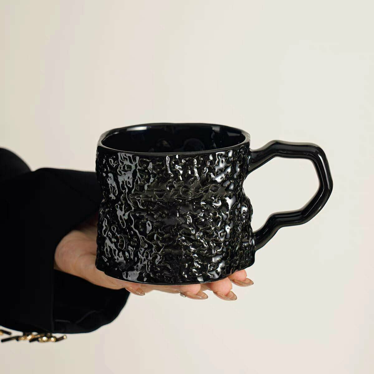 Минималистичная кружка с фактурой молотка, нишевая высококачественная керамическая чашка для воды, домашняя чашка, кофейная чашка, офисная чашка для чая для мужчин