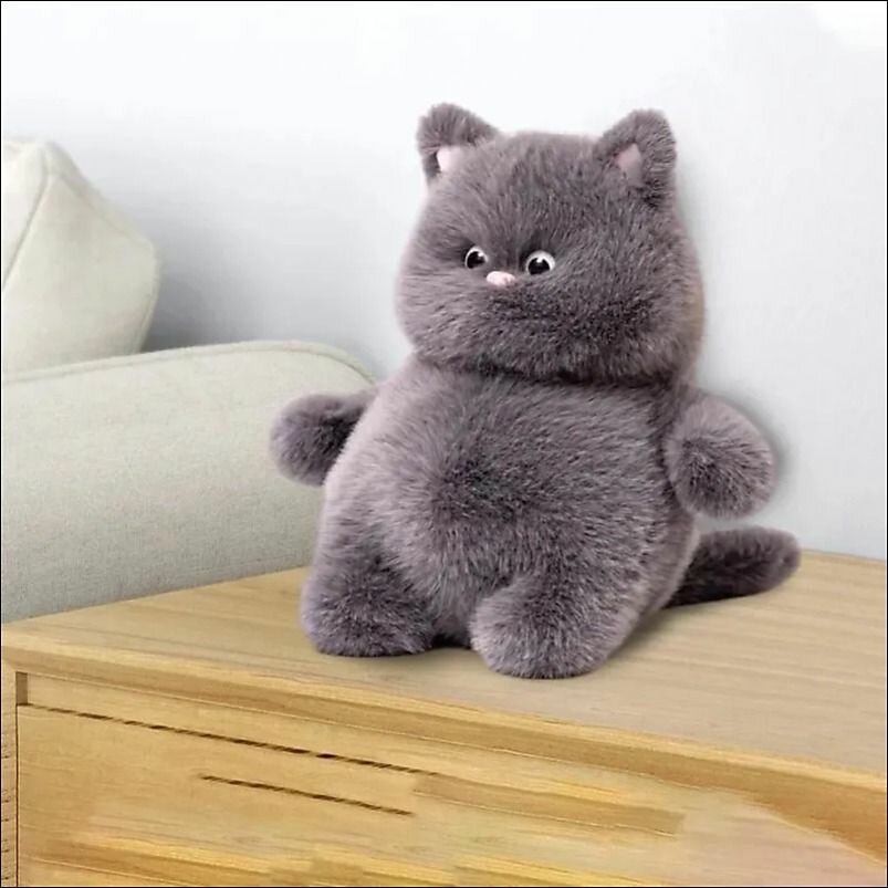 Мягкая игрушка спящий белый котенок, плюшевая подушка-обнимашка, милый подарок для девушек