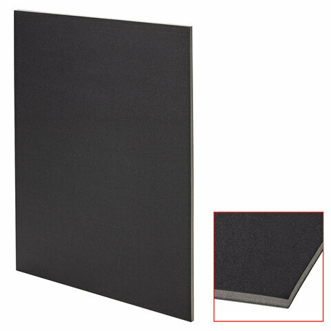 Пенокартон матовый, 30х40 см, толщина 5 мм, черный, комплект 5 листов, BRAUBERG, 112469