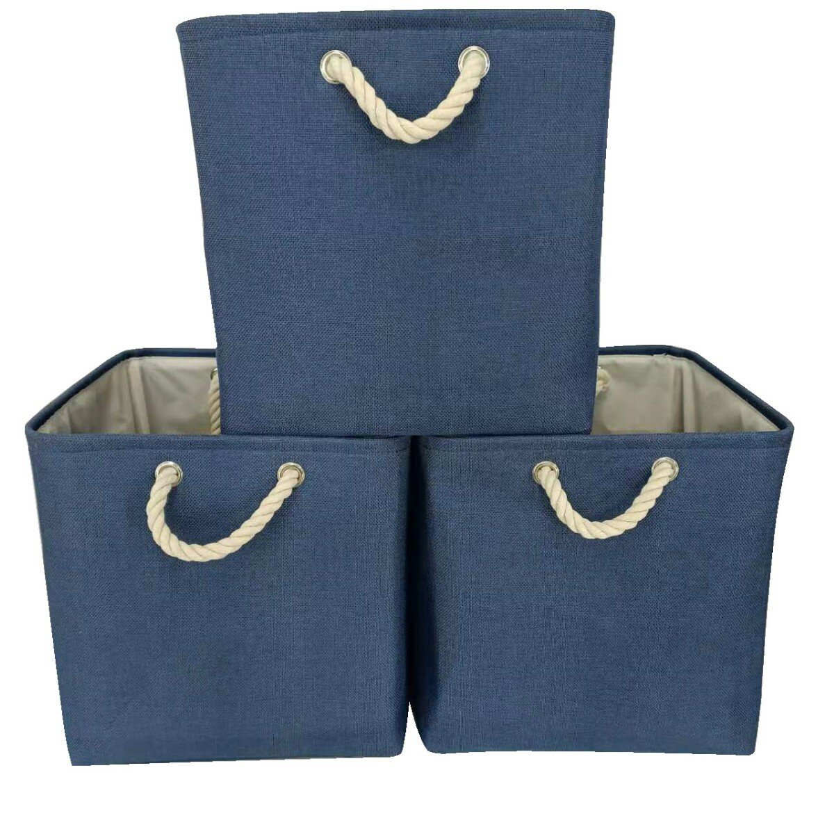 Льняная корзина для хранения, квадратная складная корзина для белья, вместительная портативная корзина для хранения для