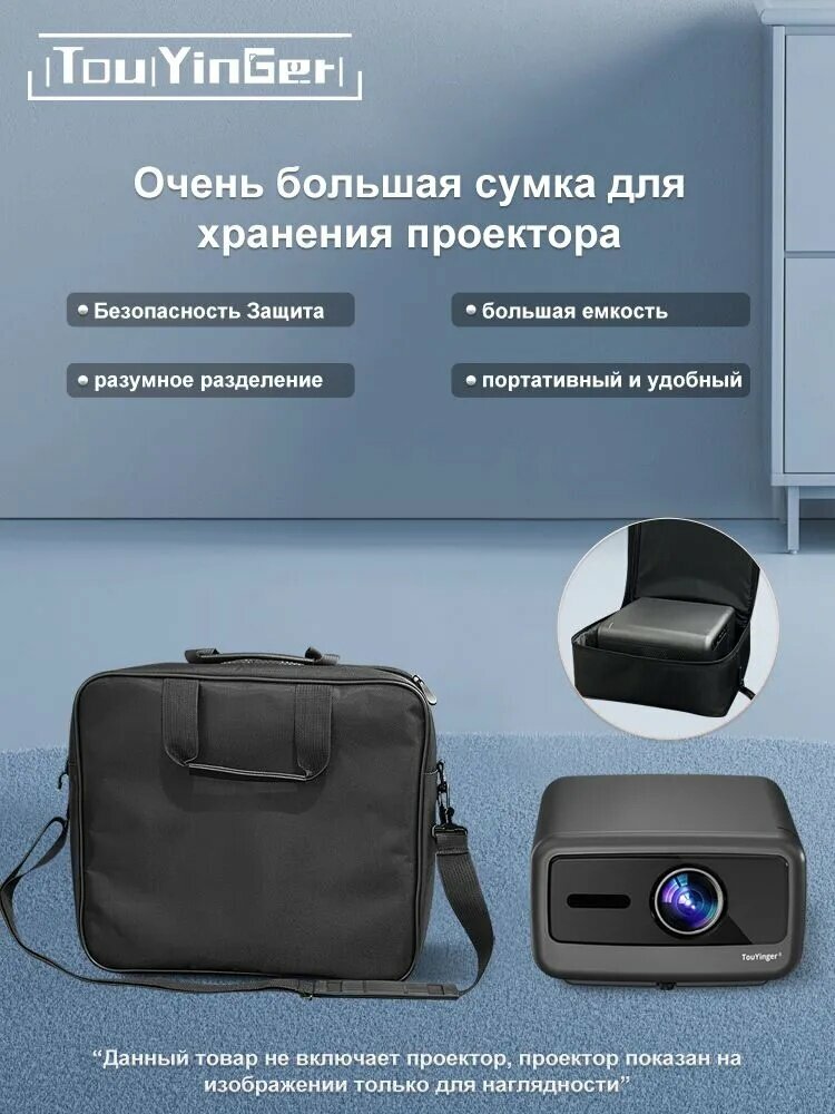 Сумка для аксессуаров портативного проектора универсальная многофункциональная сумка для хранения, подходящая для Touyinger Q12W/Epson/BenQ