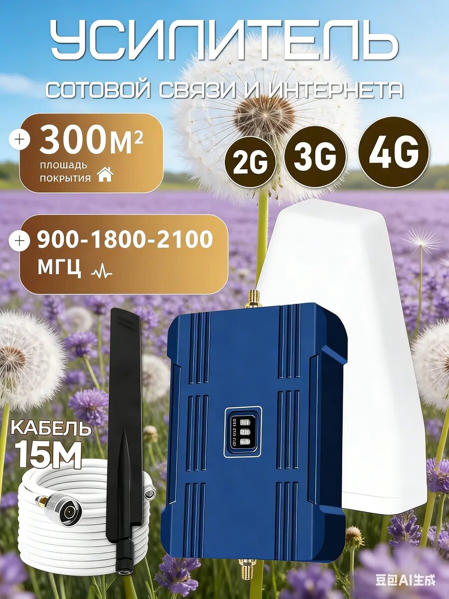 Усилитель сотовой связи 2G/3G/4G (900/1800/2100 МГц) — Улучшение сигнала GSM и интернета для телефона