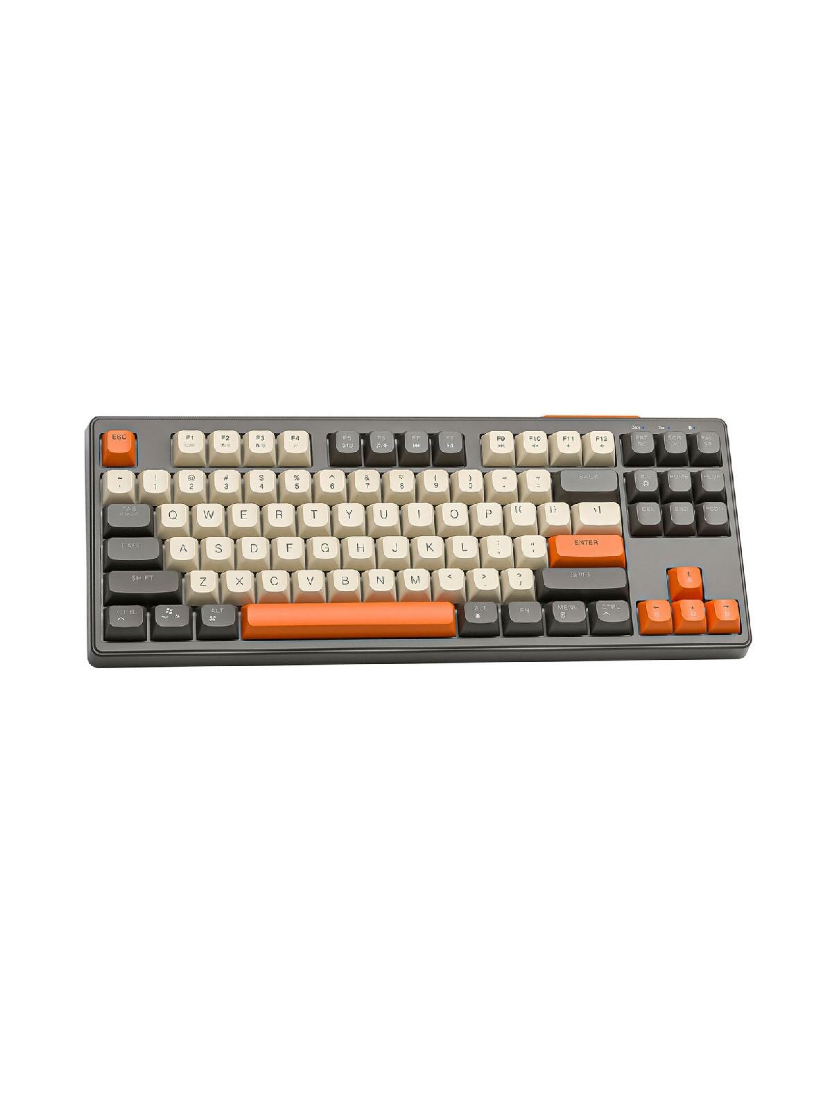 Wireless Mechanical Keyboard, BT5.0/2.4GHz Type-C Modes Rechargeable Mechanical Keyboard with 87 Keys RGB Light