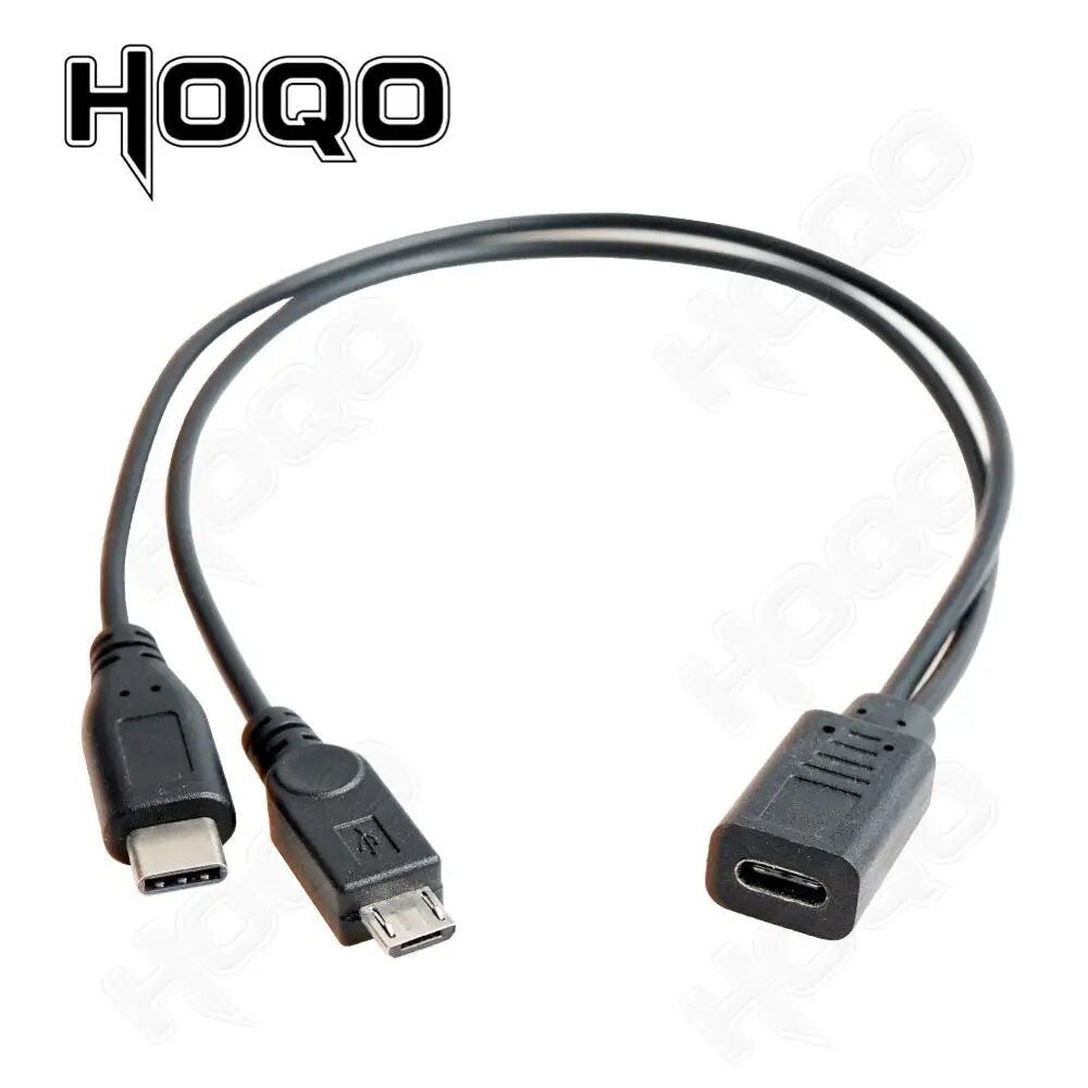 HOQO Разветвитель USB-C на Micro USB и USB-C 30 см