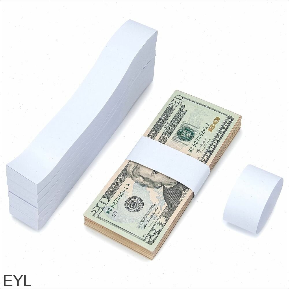 Связки денежных лент Самоклеящиеся бумажные ремни для наличных денег, 300 шт.