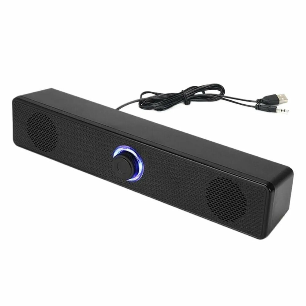 Bluetooth-колонки для компьютера с ручкой регулировки громкости и входом Aux 3,5 мм, портативная звуковая панель для ПК и ноутбука