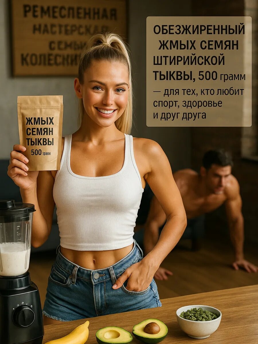 Жмых штирийских тыквенных семечек-растительный белок, 500 гр