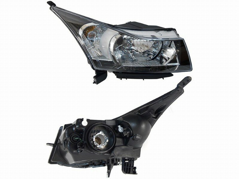 Фара SAT ST-235-1110R Chevrolet Cruze 09-15 справа, Ручная регулировка, чёрная