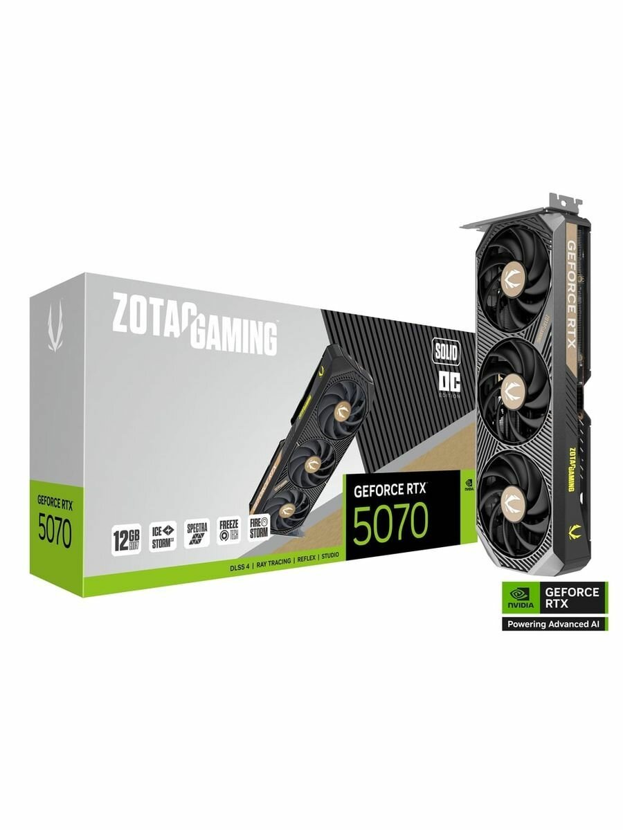 ZOTAC Видеокарта GeForce RTX 5070 SOLID OC 12 ГБ (ZT-B50700J-10P)