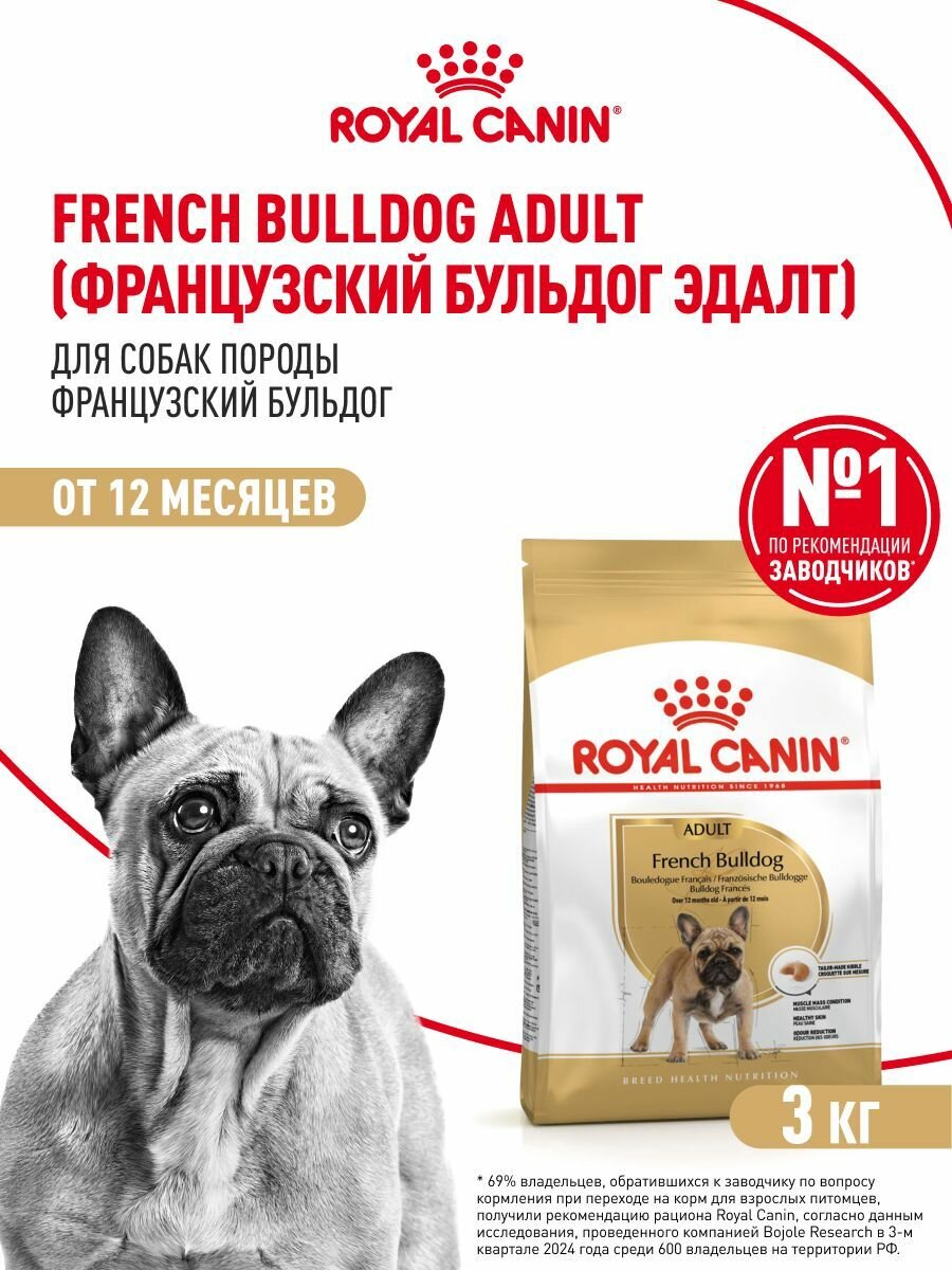 Сухой корм для собак Royal Canin для породы французский бульдог, 3 кг