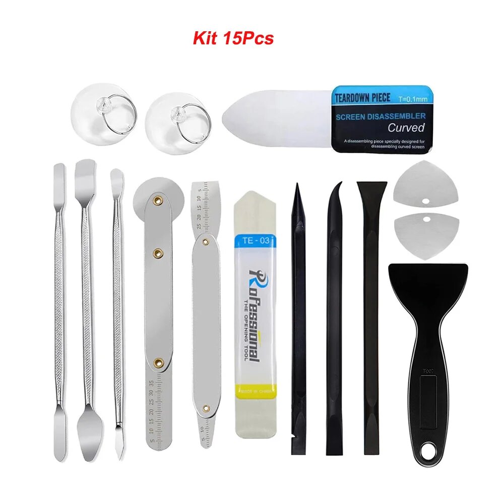 Набор металлических шпателей для ремонта iPhone, iPad, ноутбуков Kit 15Pcs