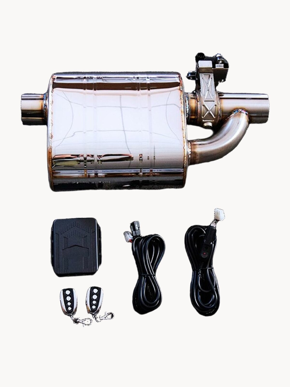 Комплект глушителя 63мм с электрозаслонкой с пультом