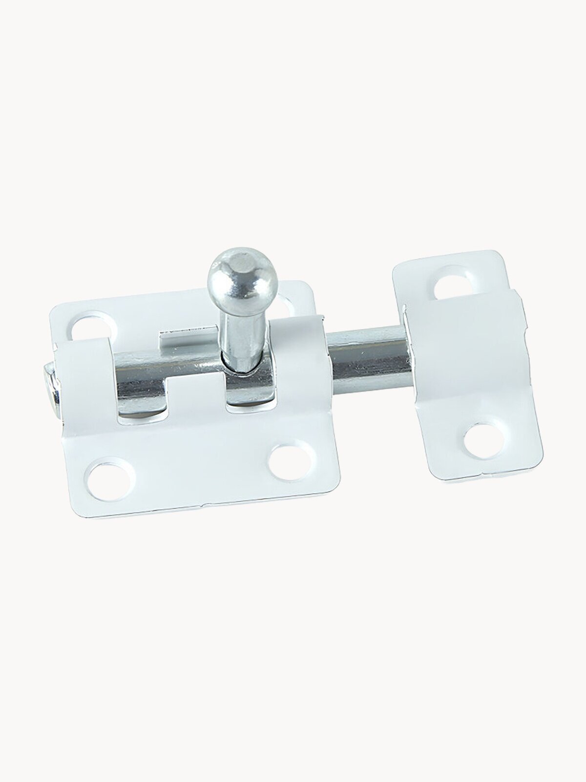 Задвижка накладная ЗТ4 полимер белый для запирания дверей и оконных рам