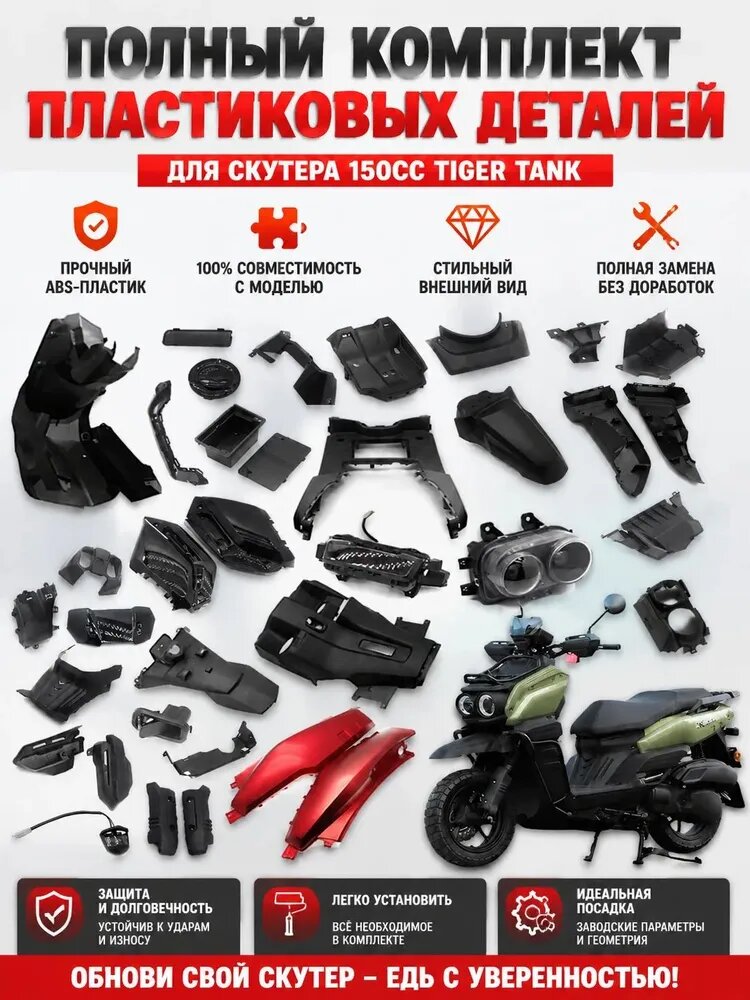 Защитный чехол и пластиковые детали для скутера JILANG TANK 50/125/150/200cc.