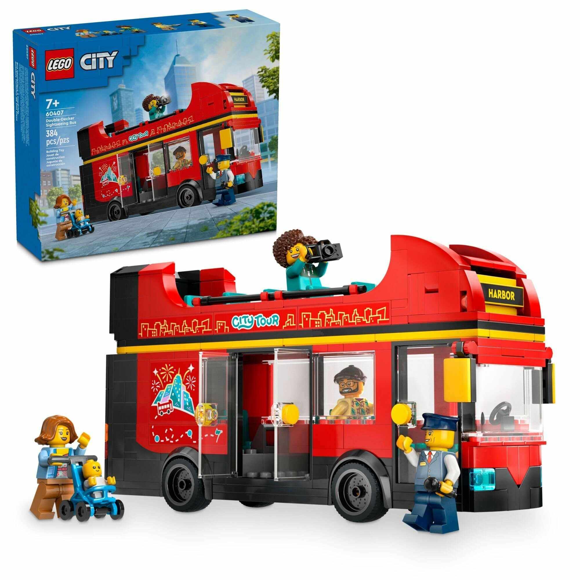 LEGO City 60407 красный двухэтажный экскурсионный автобус, собранные игрушки из строительных блоков