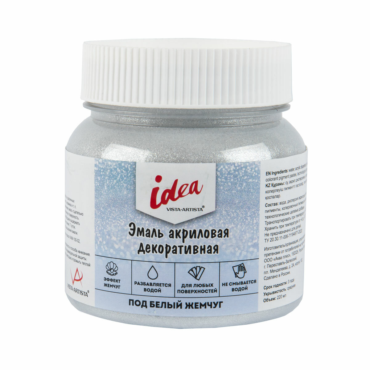 VISTA-ARTISTA VIAE-220-IY31 005 декоративная акриловая эмаль под жемчуг белый для отделки