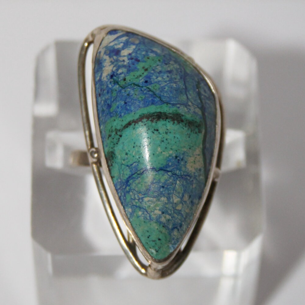 Кольцо-кулон, малахит, азурит