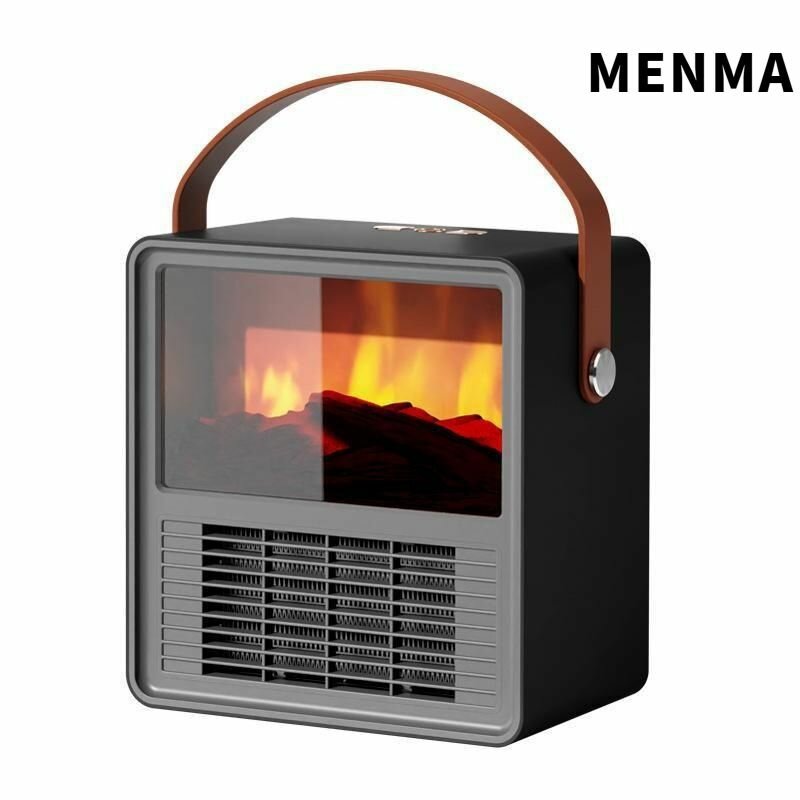 Открытый вертикальный небольшой деревянный зернистый имитированный электрический нагреватель