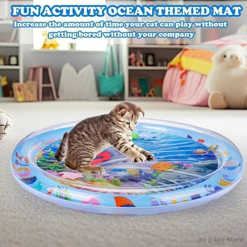 Коврик для воды домашних животных, интерактивная игрушка кошек, 60 см*60 см
