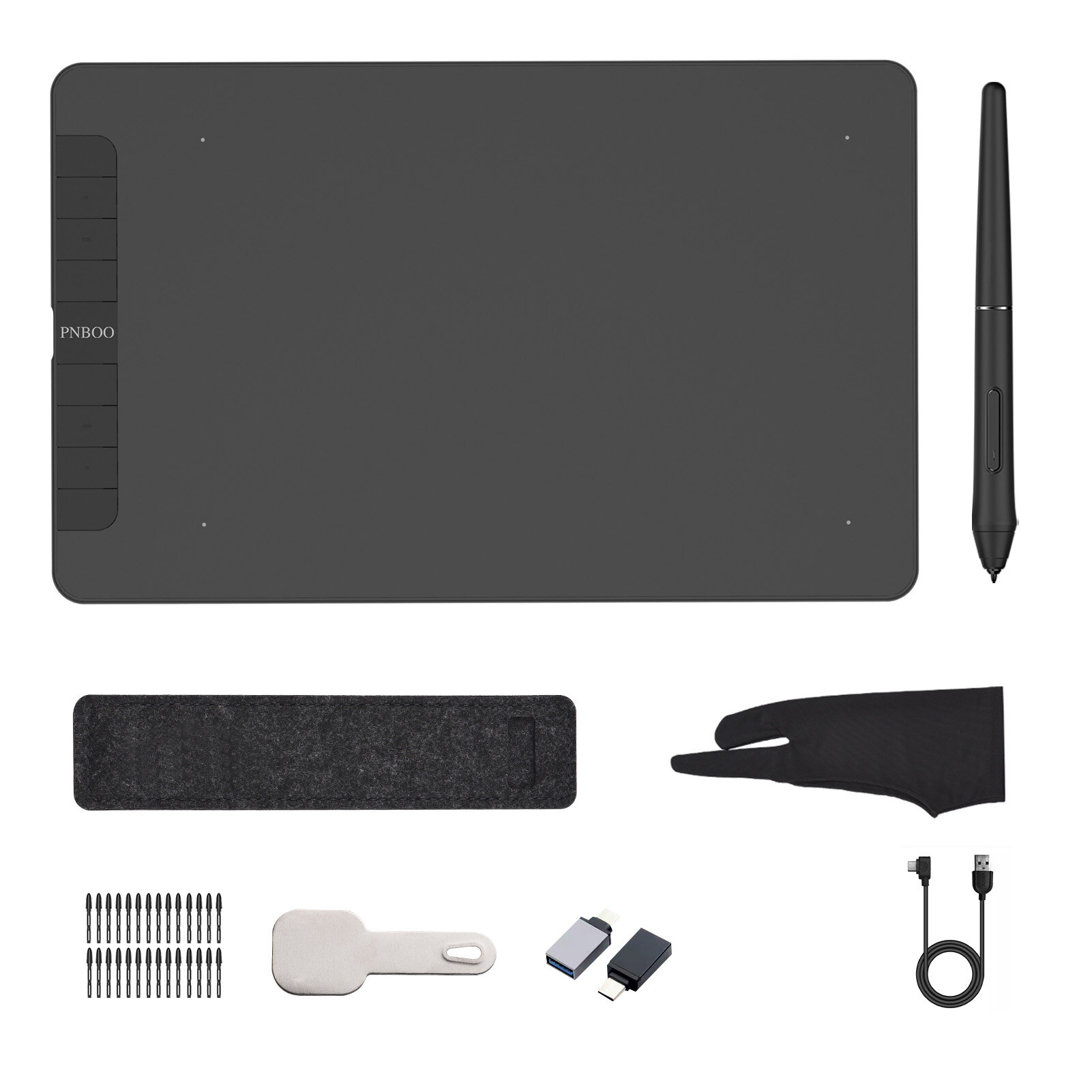 Графический планшет для рисования 10x6 дюймов, активная область 8192 уровня, функция регулировки давления и наклона, доска для рисования и анимации, пассивное перо и 28 наконечников, для ноутбука и ПК.