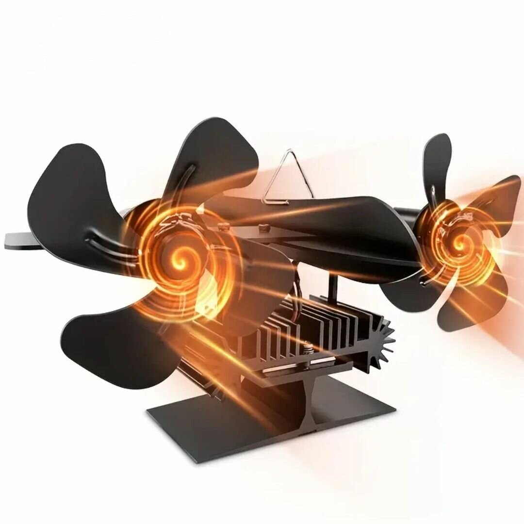 Для дровяной печи, 8-лопастной вентилятор для камина с функцией напоминания о температуре, бесшумный вентилятор для печи