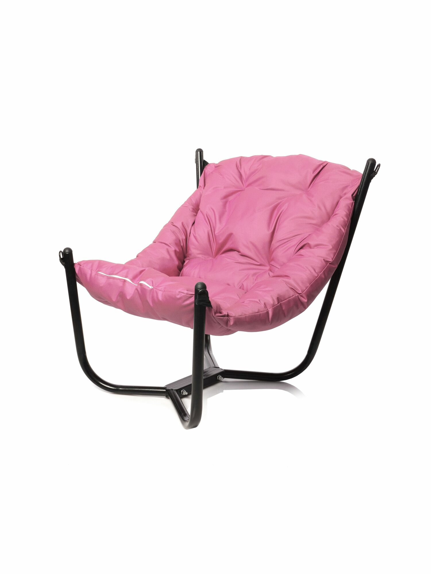 Мягкое кресло ЧИЛ, черное основание, розовая подушка