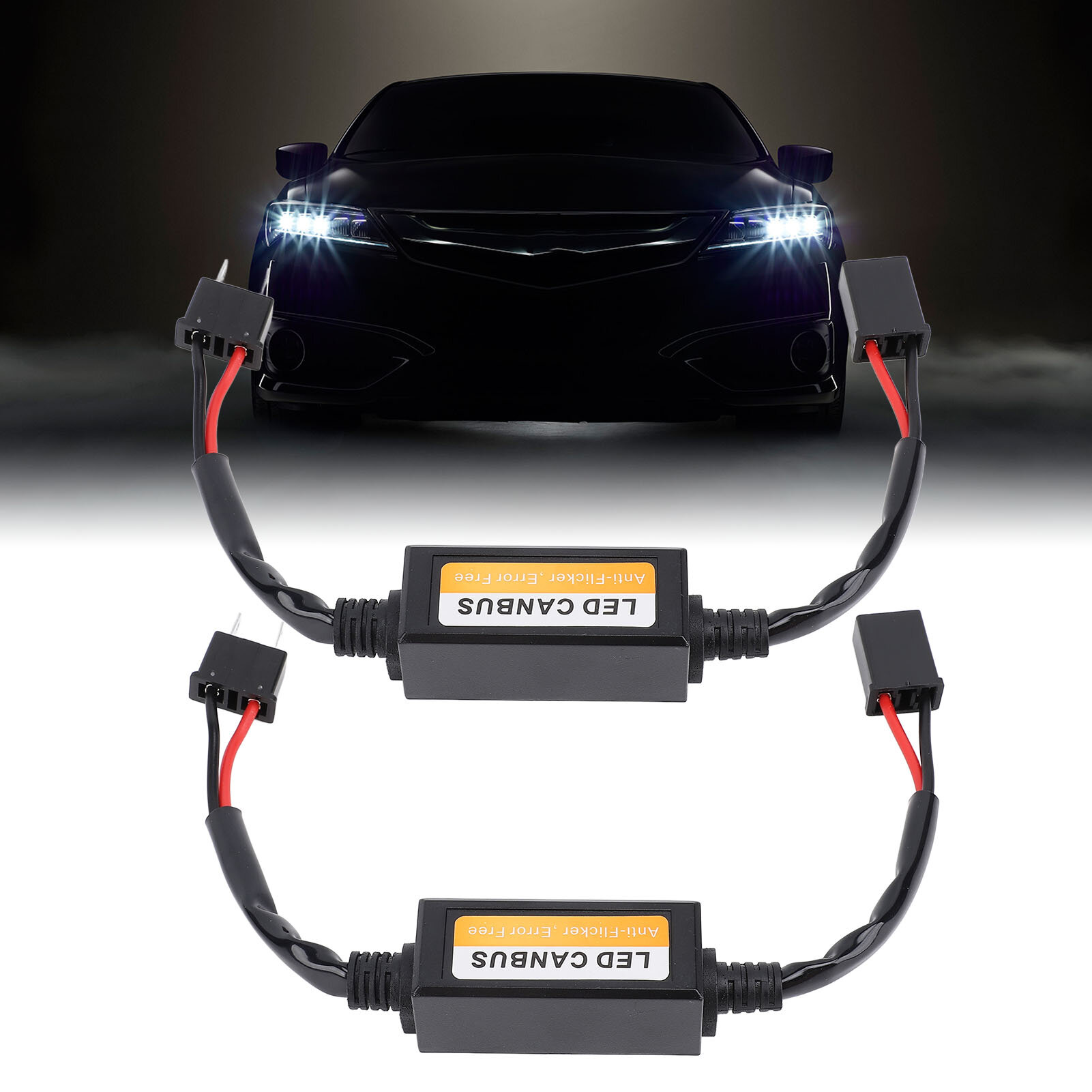 2PCS H7 LED Headlight Decoder Water Resistant Plug and Play Anti Flicker Canbus Error — фото 1