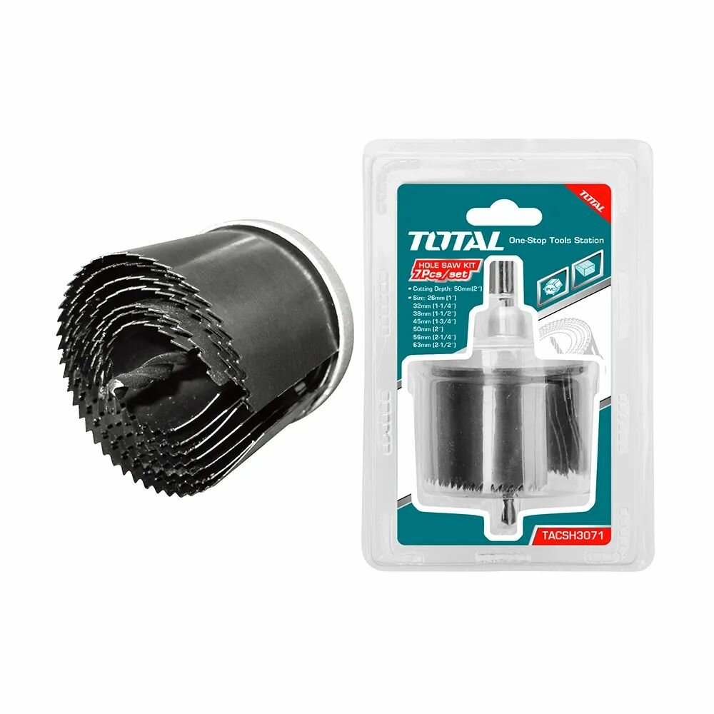 Набор коронок TOTAL, для гипсокартона, дерева, пластика, 7шт