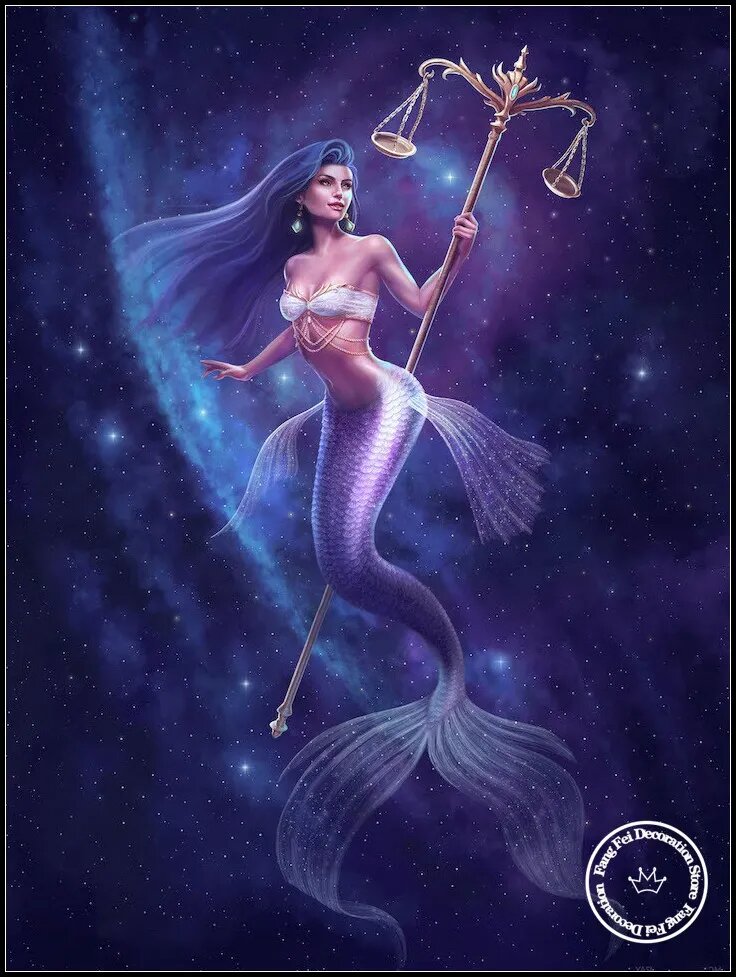 Алмазная мозаика на подрамнике "Русалка" круглые бриллианты 40х50см