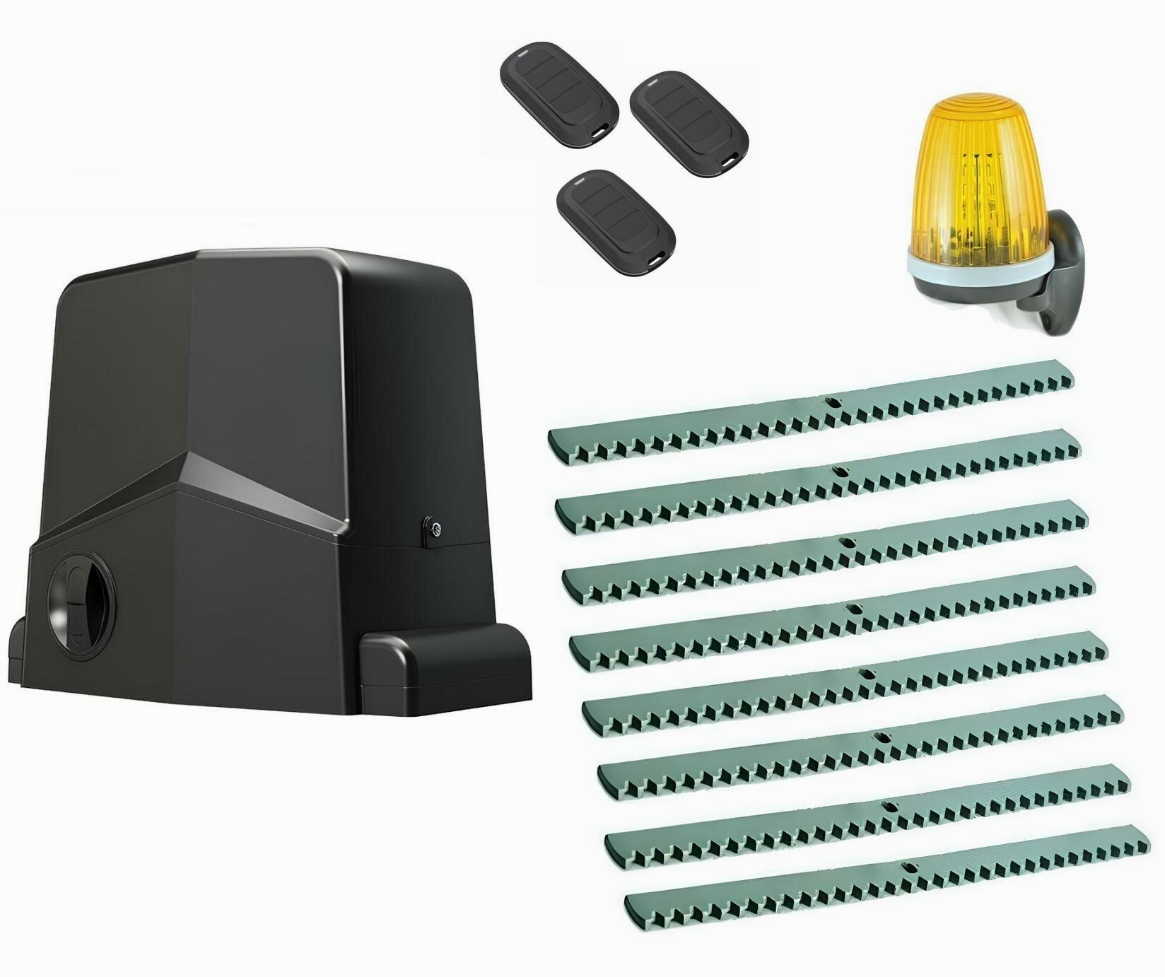 Автоматика для откатных ворот ARW-1000MKIT L8-Т3, комплект: привод, сигнальная лампа, 3 пульта, 8 реек