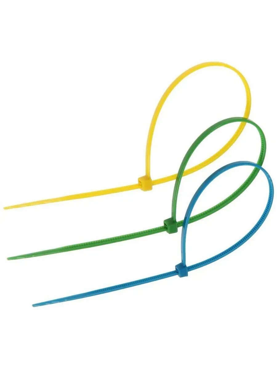 Хомут нейлоновый пластик, для стяжки, 2.5х200 мм, ной, 15 шт