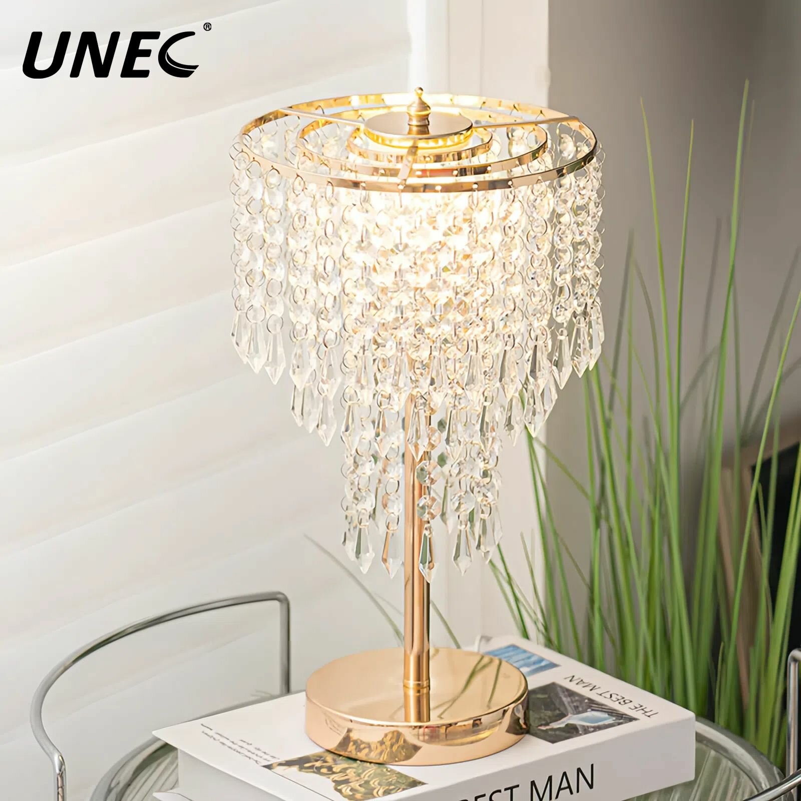 Лампа настольная хрустальная