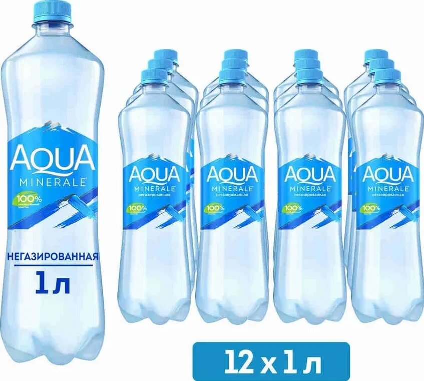 Аква Минерале 1л. негаз 12шт. Aqua Minerale Вода Производство - Россия