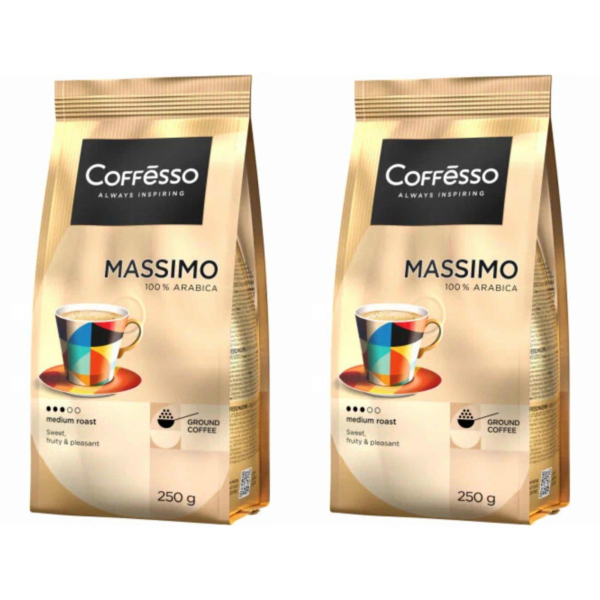 Кофе в зернах Coffesso Massimo, 250 г, 2 уп