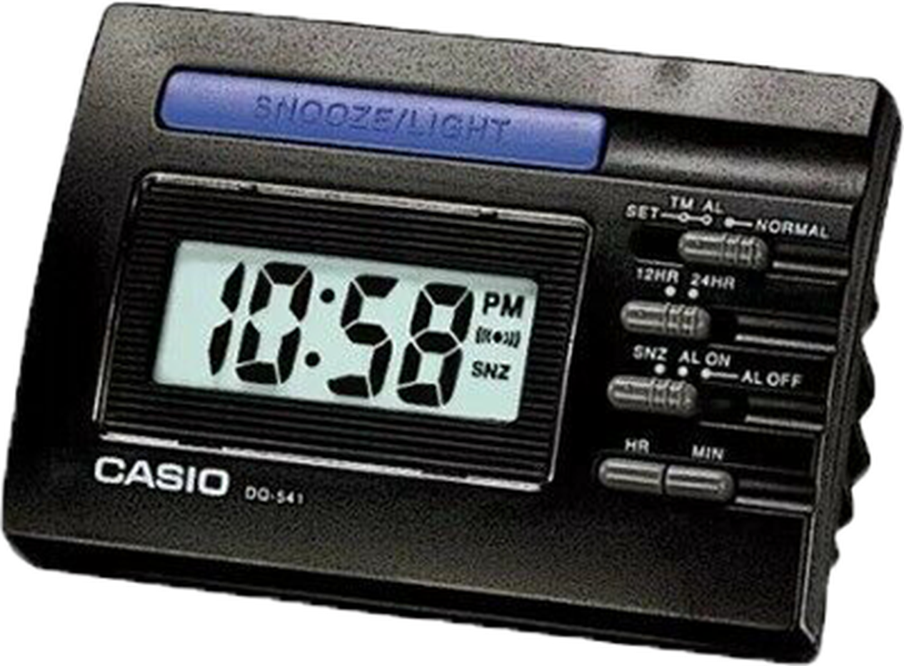 Часы настольные Casio DQ-541-1R, электронные, пластик, черный