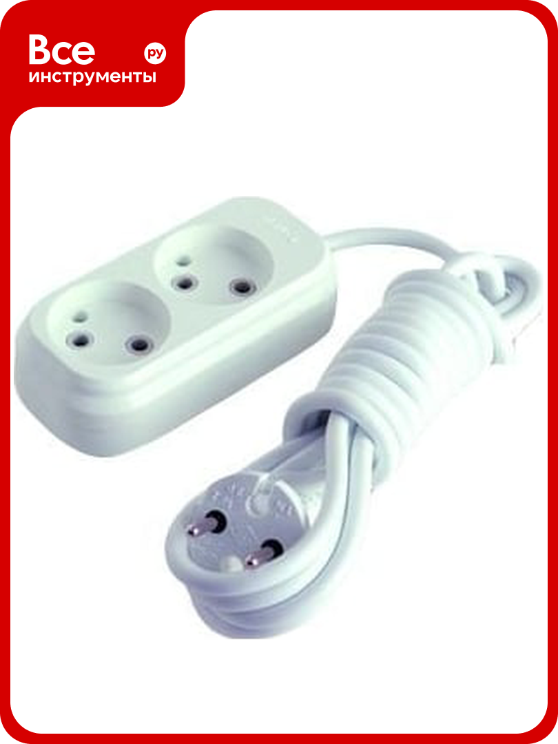 Удлинитель без заземления 2х5 м Makel 104 MGP104, несгораемого пластика