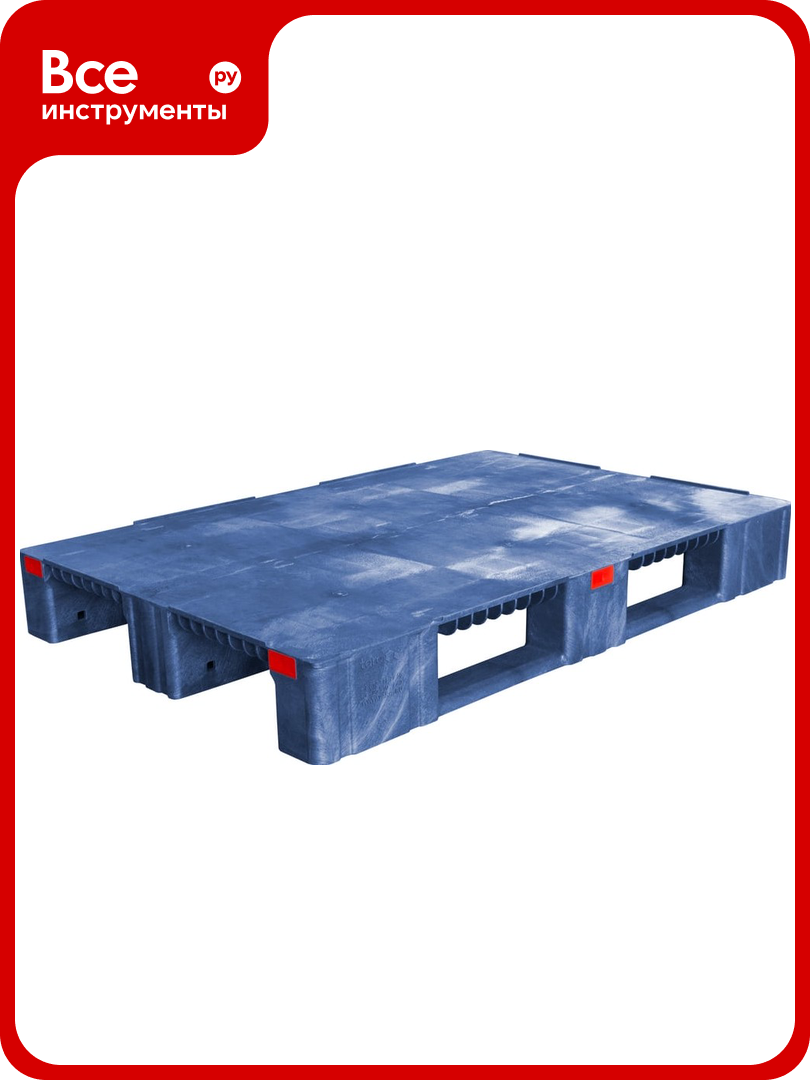 Синий паллет сплошной усиленный из прочного пластика для безопасной транспортировки и хранения грузов