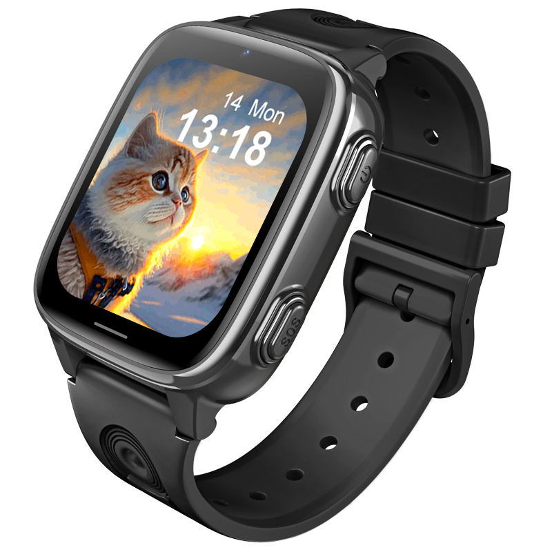 Детские смарт-часы 4G с SIM-картой и функцией видеозвонка, большой экран 1,83 дюйма, розовый