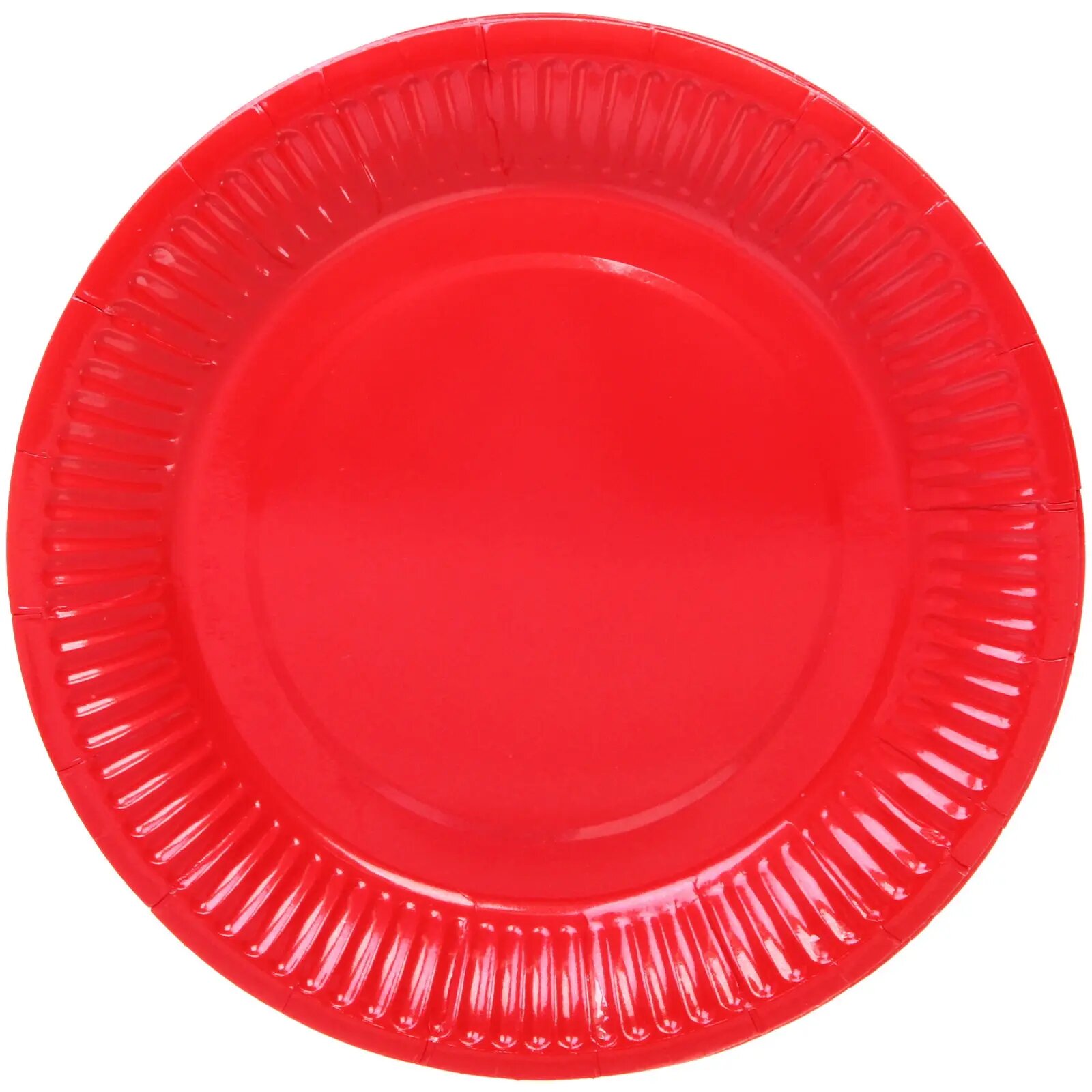 Тарелка бумажная 'Красный' 18см, одноразовая, для праздников и фуршетов
