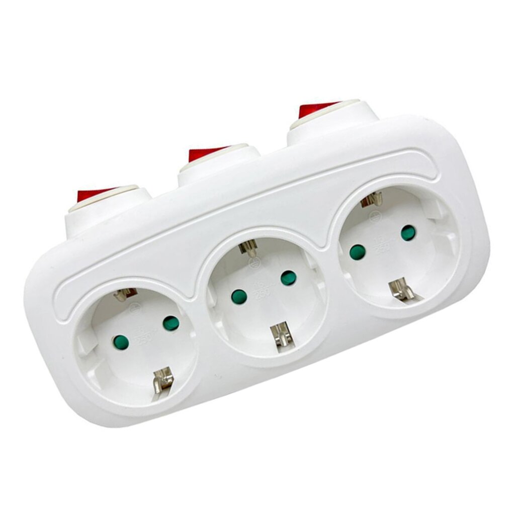 Многоконтактный Сетевой Адаптер Питания С Переключателями Включения /Выключения, Европейский И Немецкий Сетевой Конвертер, Удлинительный адаптер