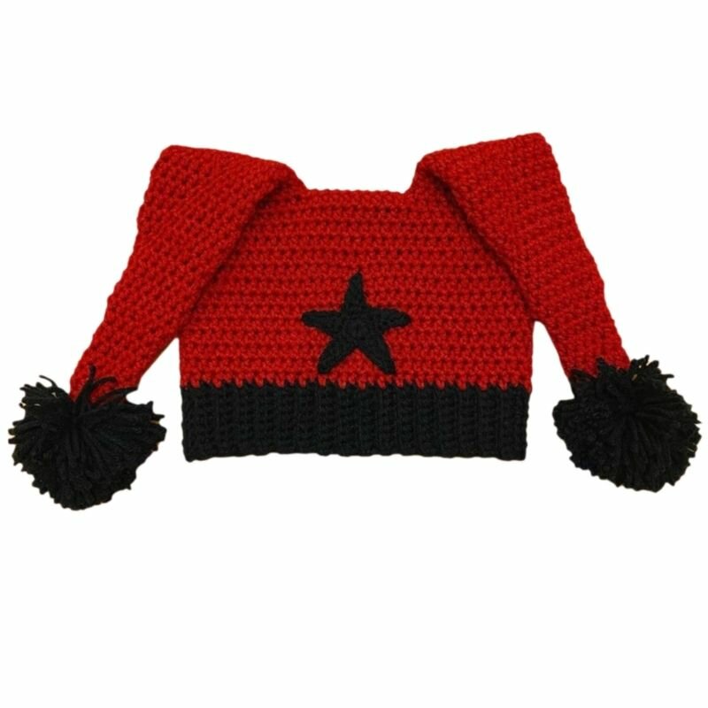 Забавная шляпа ручной вязки со звездой фото шляпы клоуна-red star