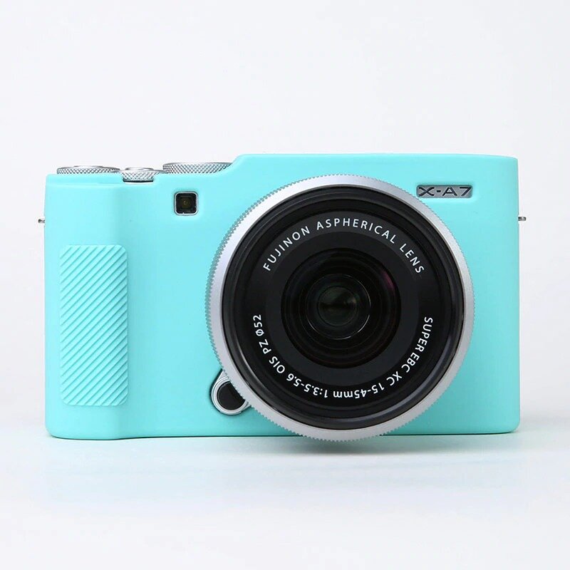 Защитный силиконовый чехол MyPads Antiurto для фотоаппарата Fujifilm XA2/ XA1/ XM/ X-A2/ X-A1/ X-M1 из мягкого качественного силикона голубой