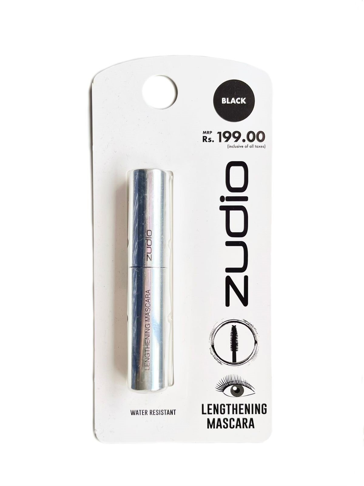 LENGTHENING MASCARA, Water resistant, BLACK, Zudio (Удлиняющая водостойкая тушь, цвет черный, Зудио), 1 шт. (6,5 мл.)